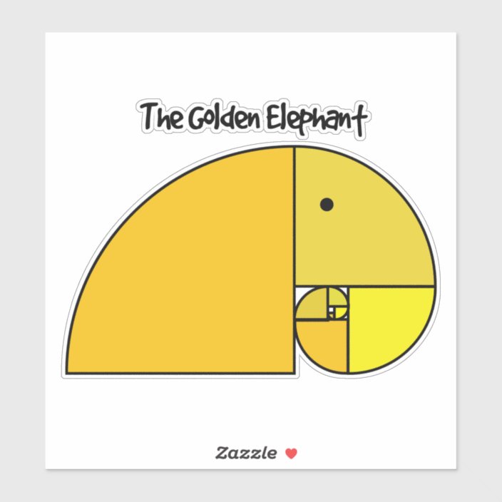 Golden Ratio Elephant Fibonacci Sticker | Zazzle.com