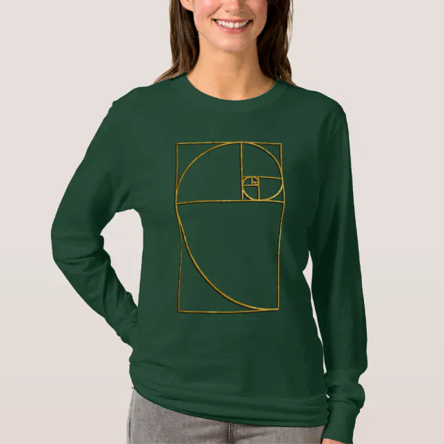 Golden Ratio Sacred Fibonacci Spiral T-Shirt | Zazzle