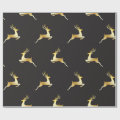 Golden Reindeer Wrapping Paper | Zazzle