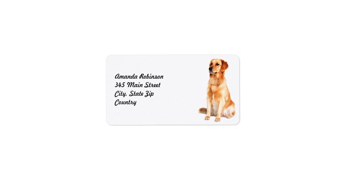 Golden Retriever Address Label | Zazzle
