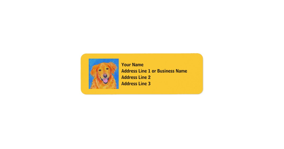 Golden Retriever Address Labels #2 - "Sydney" | Zazzle