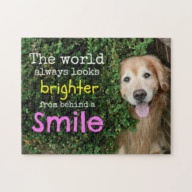 Golden Retriever Behind A Smile Jigsaw Puzzle | Zazzle