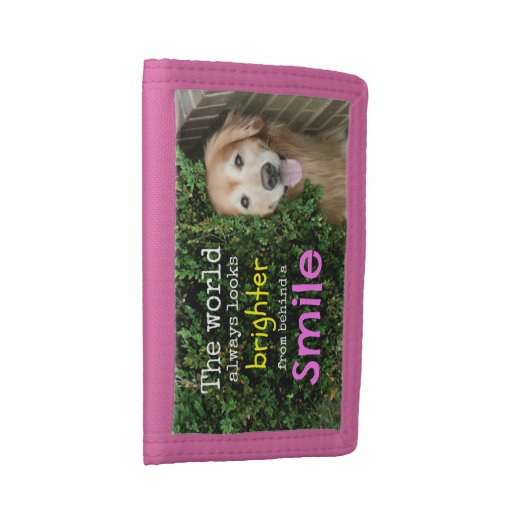 Golden Retriever Behind A Smile Trifold Wallet | Zazzle