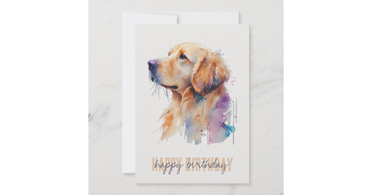 Golden Retriever Birthday Card | Zazzle