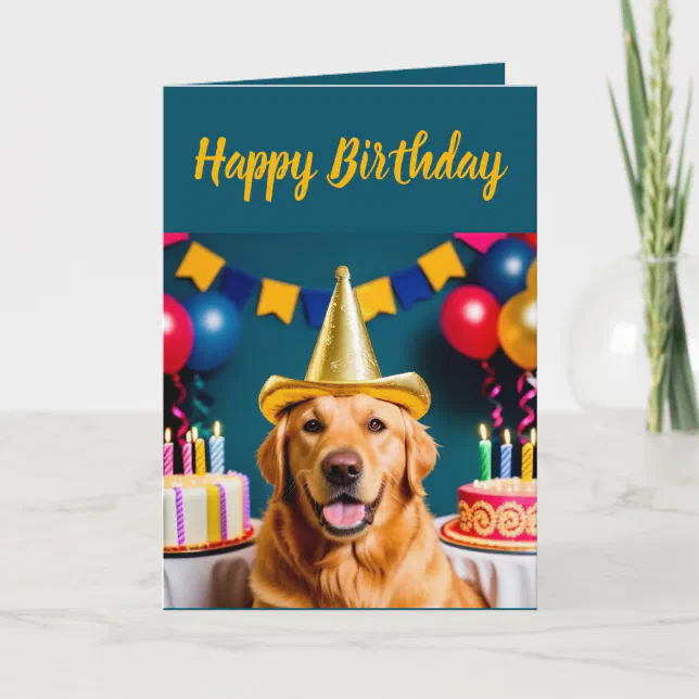 Golden Retriever Birthday Card | Zazzle