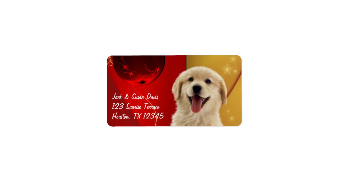 Golden Retriever Christmas Gift or Address Labels | Zazzle