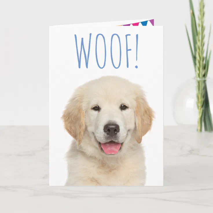 Golden Retriever Cute Puppy Birthday Card | Zazzle