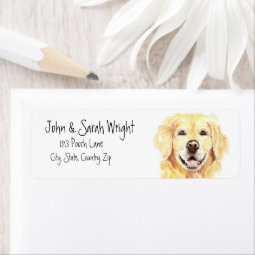 Golden Retriever Dog Address Label | Zazzle