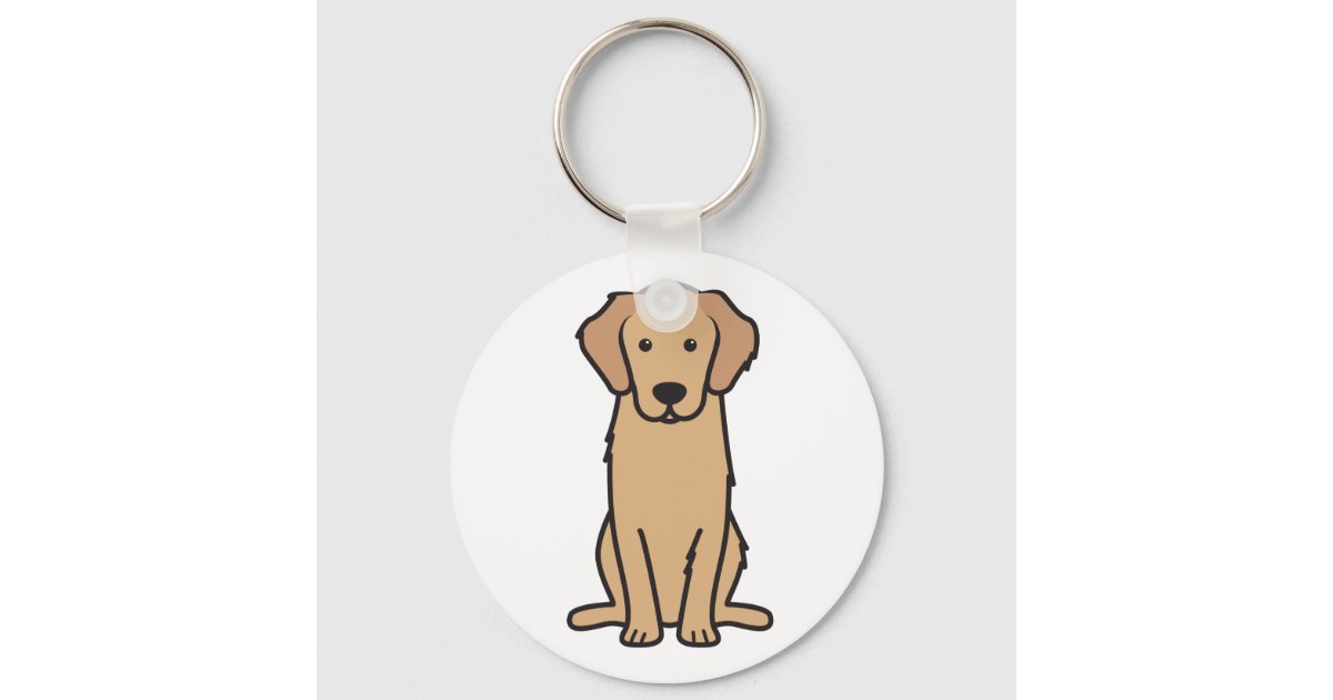 Golden Retriever Dog Cartoon Keychain | Zazzle