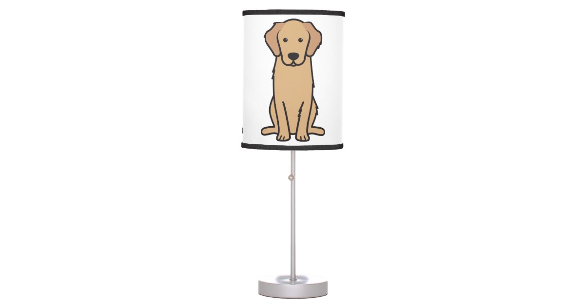 Golden Retriever Dog Cartoon Table Lamp | Zazzle