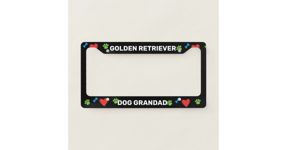 Golden Retriever Dog Grandad License Plate Frame | Zazzle