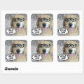 Golden Retriever Dog Great Job Teacher Reward Square Sticker | Zazzle