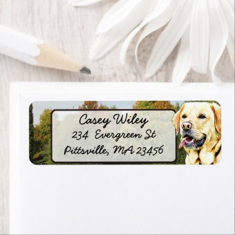 Golden Retriever Dog Return Address Label | Zazzle