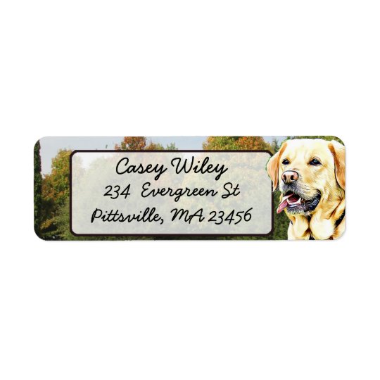 Golden Retriever Dog Return Address Label | Zazzle.com
