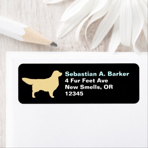 Golden Retriever Dog Silhouette Return Address Label | Zazzle