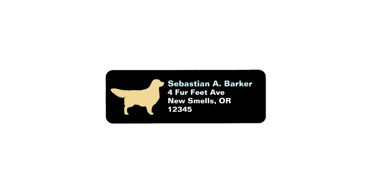 Golden Retriever Dog Silhouette Return Address Label | Zazzle