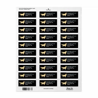 Golden Retriever Dog Silhouette Return Address Label | Zazzle