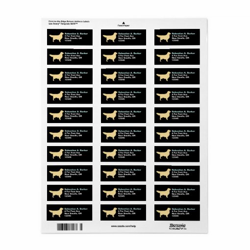 Golden Retriever Dog Silhouette Return Address Label | Zazzle