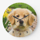 Golden Retriever Dog Square Wall Clock | Zazzle