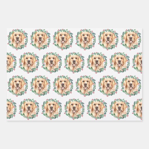 Golden Retriever Elegant Dog Christmas Wrapping Paper Sheets | Zazzle
