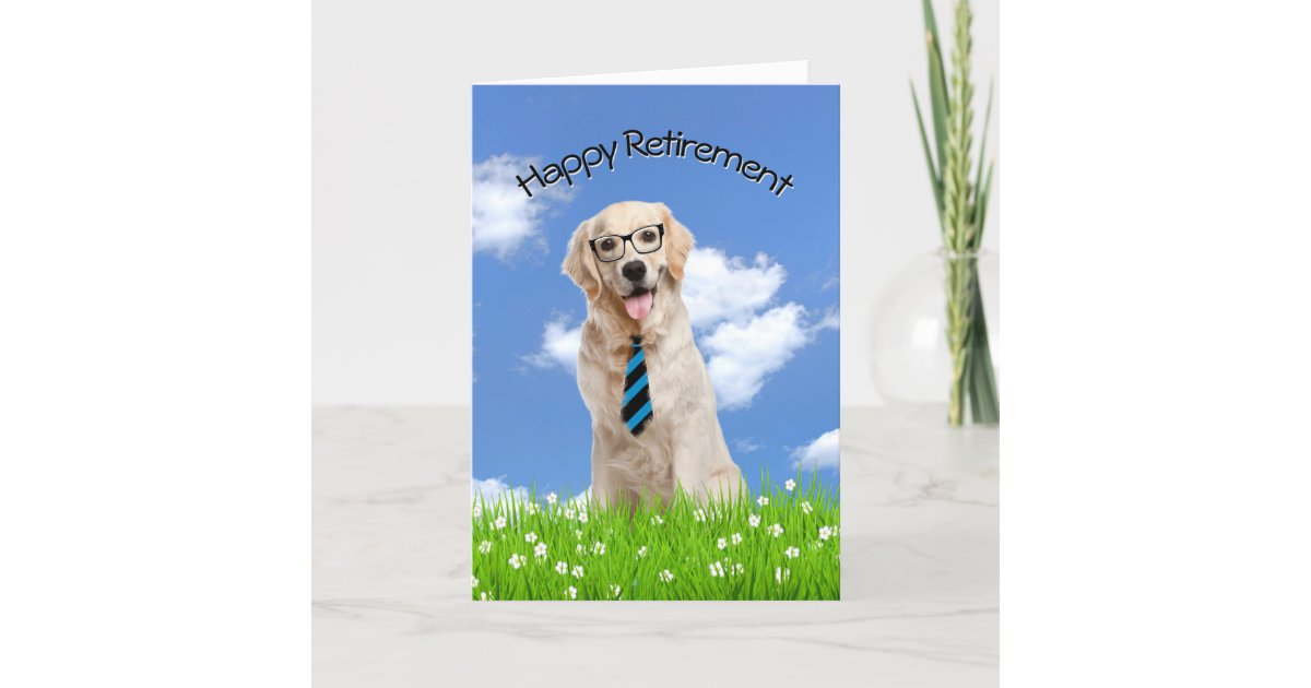 Golden Retriever For Retirement Card | Zazzle