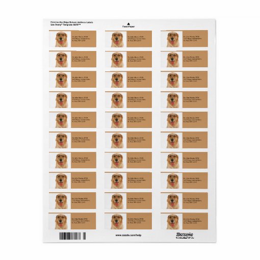 Golden Retriever Golden Lab Dog Address Labels | Zazzle