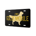Golden Retriever GOLDENMOBILE | Custom Text License Plate | Zazzle