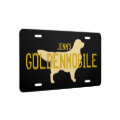 Golden Retriever GOLDENMOBILE | Custom Text License Plate | Zazzle