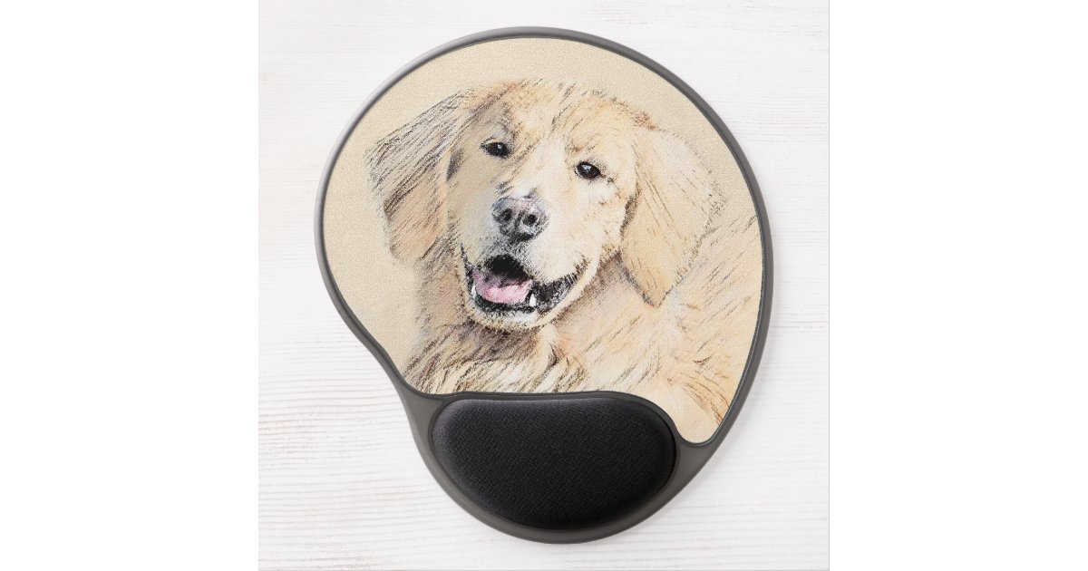 Golden Retriever Painting - Cute Original Dog Art Gel Mouse Pad | Zazzle