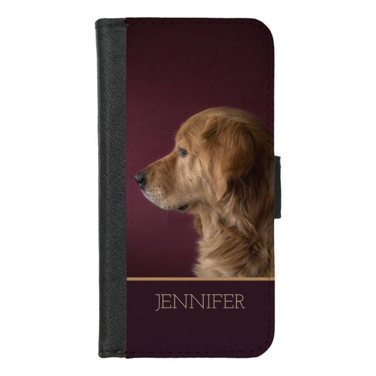 Golden Retriever Personalized Name | Dog iPhone Wallet Case | Zazzle