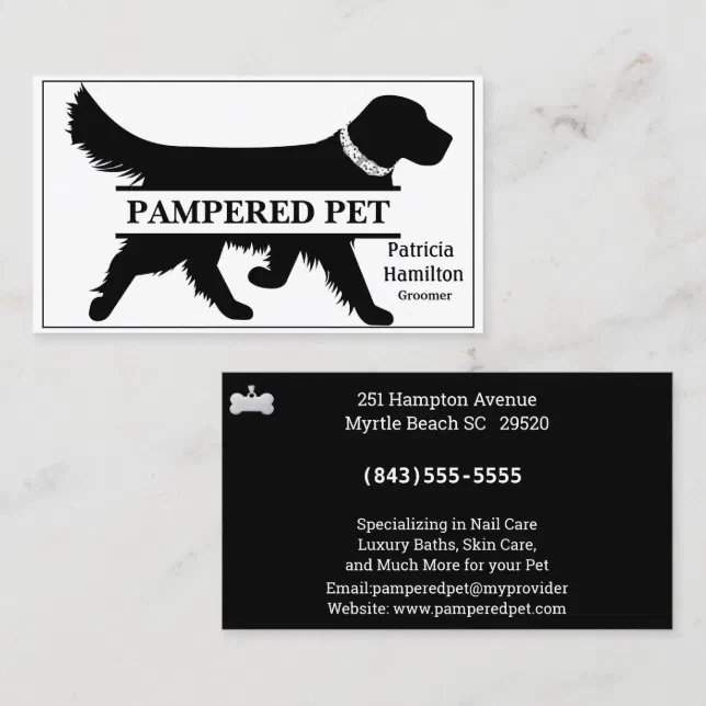 Golden Retriever Pet Groomer/ Vet Business Card | Zazzle
