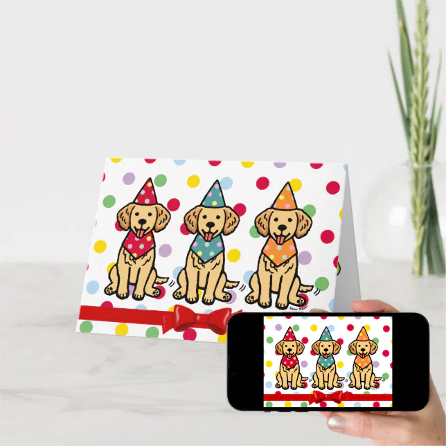 Golden Retriever Puppies Birthday Card | Zazzle