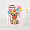 Golden Retriever Puppy Birthday Card | Zazzle