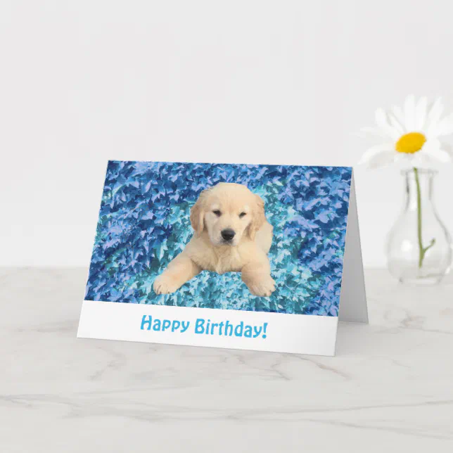 Golden Retriever Puppy Birthday Card | Zazzle