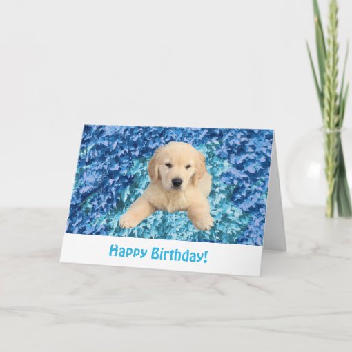 Golden Retriever Puppy Birthday Card | Zazzle