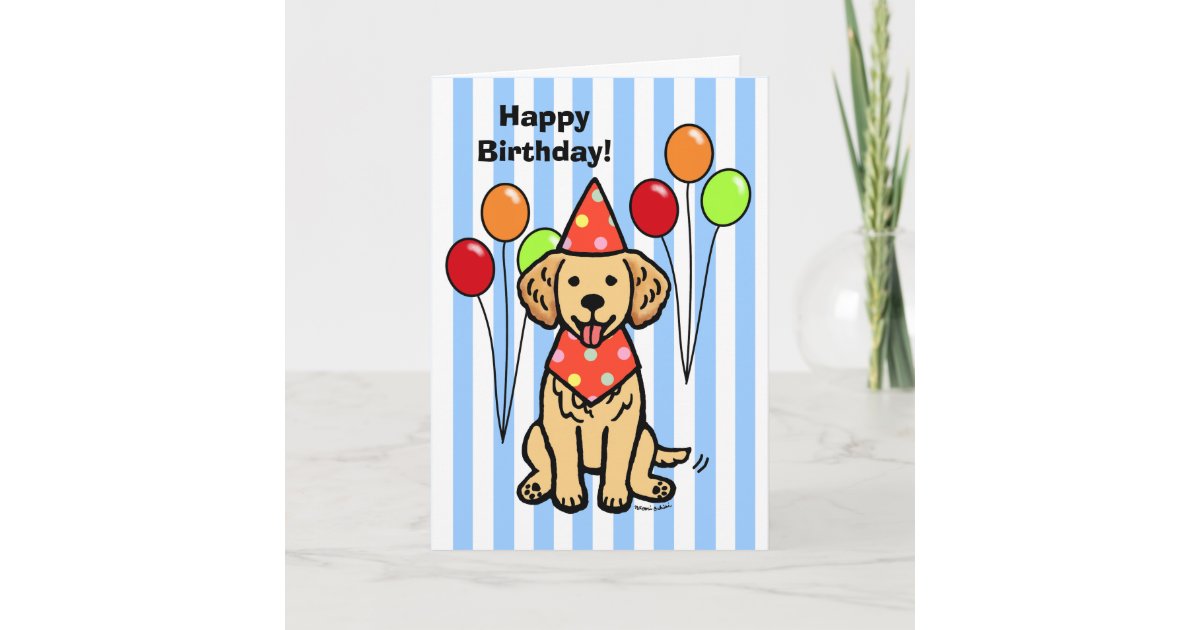 Golden Retriever Puppy Birthday Card | Zazzle