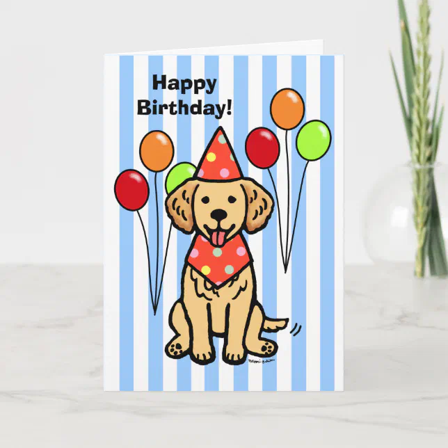 Golden Retriever Puppy Birthday Card | Zazzle