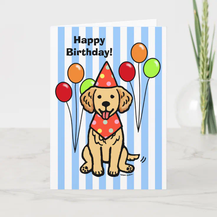 Golden Retriever Puppy Birthday Card | Zazzle