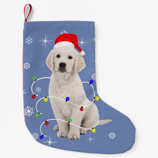 Golden Retriever Puppy Dog Holiday Christmas Small Christmas Stocking ...