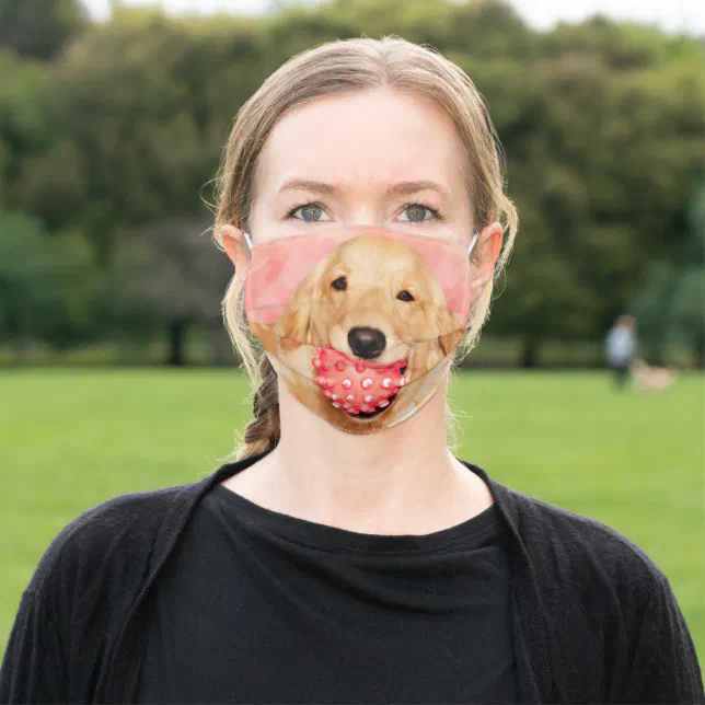 Golden Retriever Puppy Face Mask Cover | Zazzle