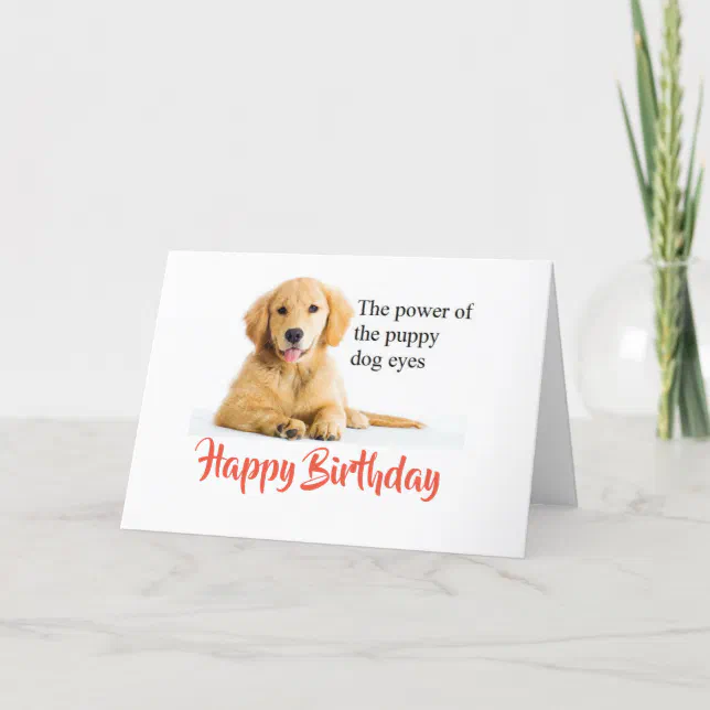 Golden Retriever Puppy Happy Birthday Card | Zazzle