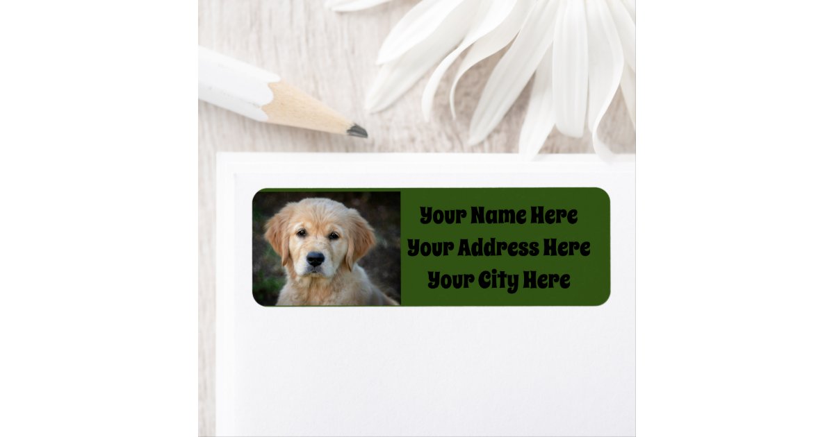 Golden Retriever Puppy Label | Zazzle