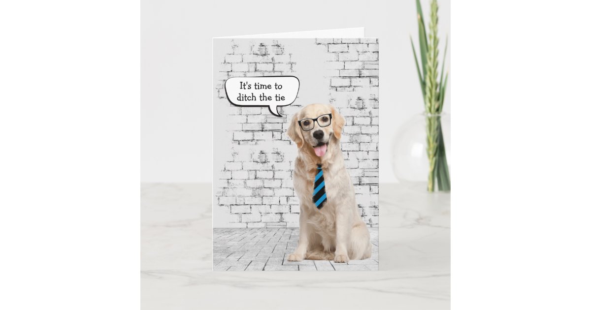 Golden Retriever Retirement Card | Zazzle