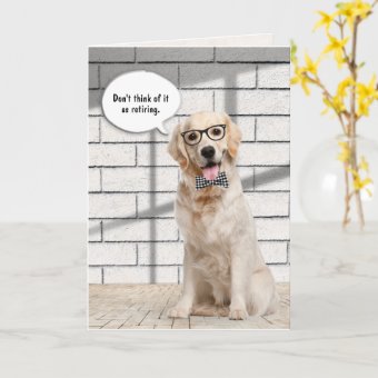 Golden Retriever Retirement Card | Zazzle