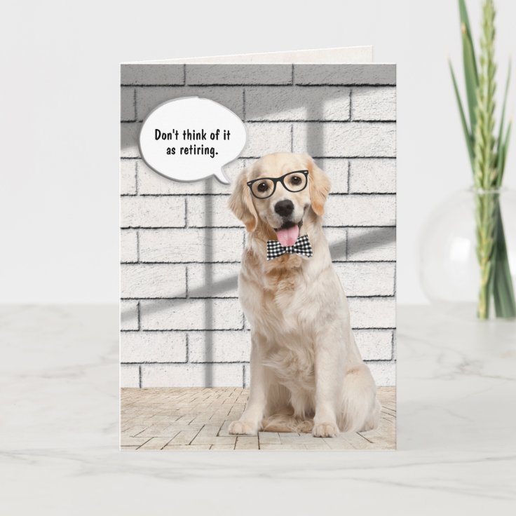 Golden Retriever Retirement Card | Zazzle