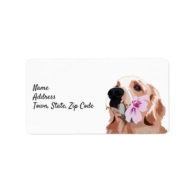 Golden Retriever Return Address Label | Zazzle