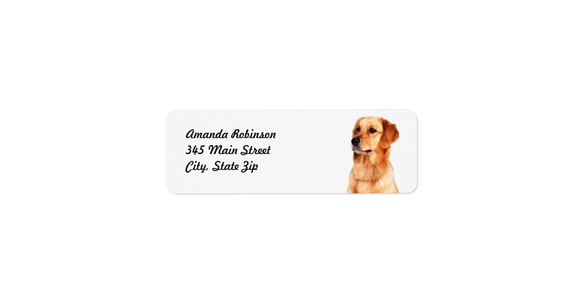 Golden Retriever Return Address Label | Zazzle
