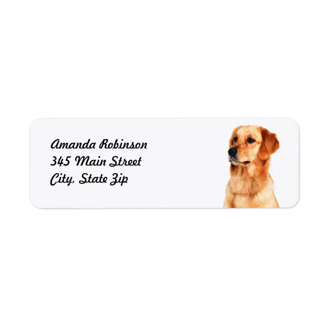Golden Retriever Return Address Label | Zazzle