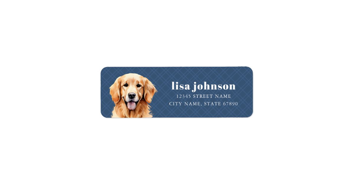 Golden Retriever Return Address Labels | Zazzle