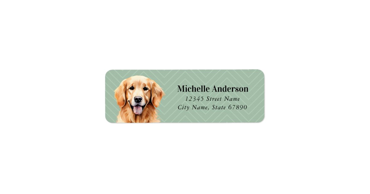 Golden Retriever Return Address Labels | Zazzle